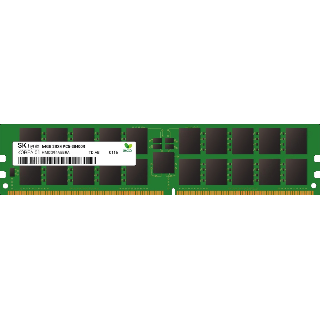 SK Hynix 1x 64GB DDR5-4800 RDIMM PC5-38400R Dual Rank x4 Module ...