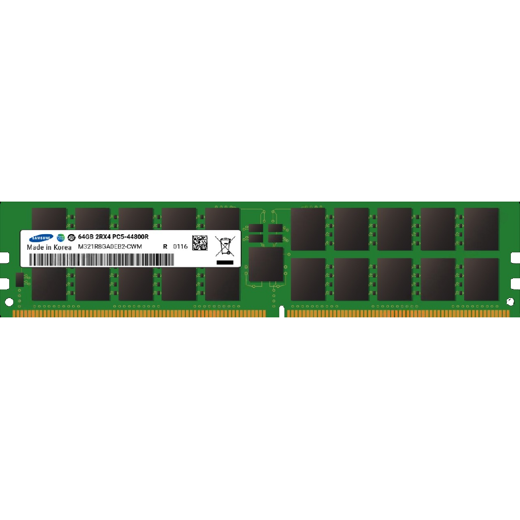 Samsung 64GB DDR5-5600 DR x4 ECC Registered RDIMM | M321R8GA0PB0-CWM ...